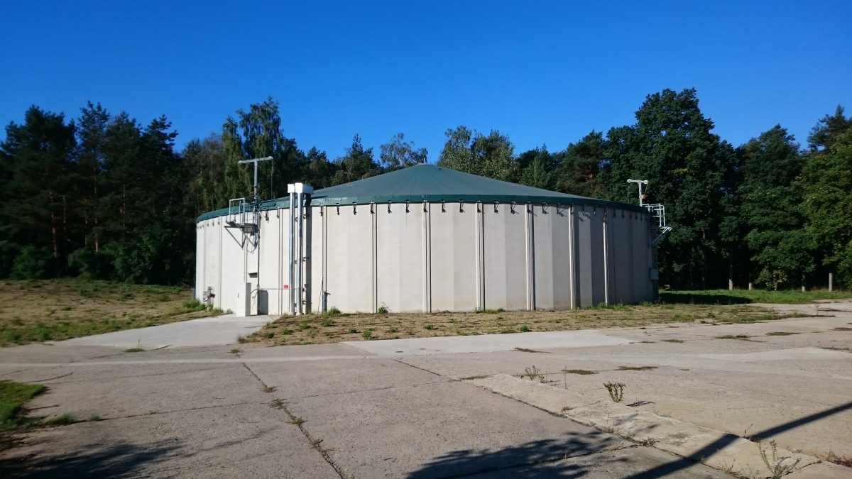 A long term slurry tank solution for his pig production business.